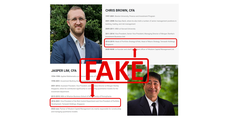 Clarification on Wisdom Capital Management - Temasek